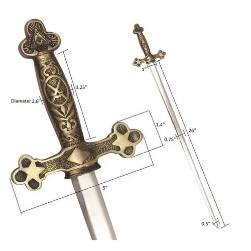 Master Mason Blue Lodge Masonic Sword-Square and Compass with Gold Hilt ...
