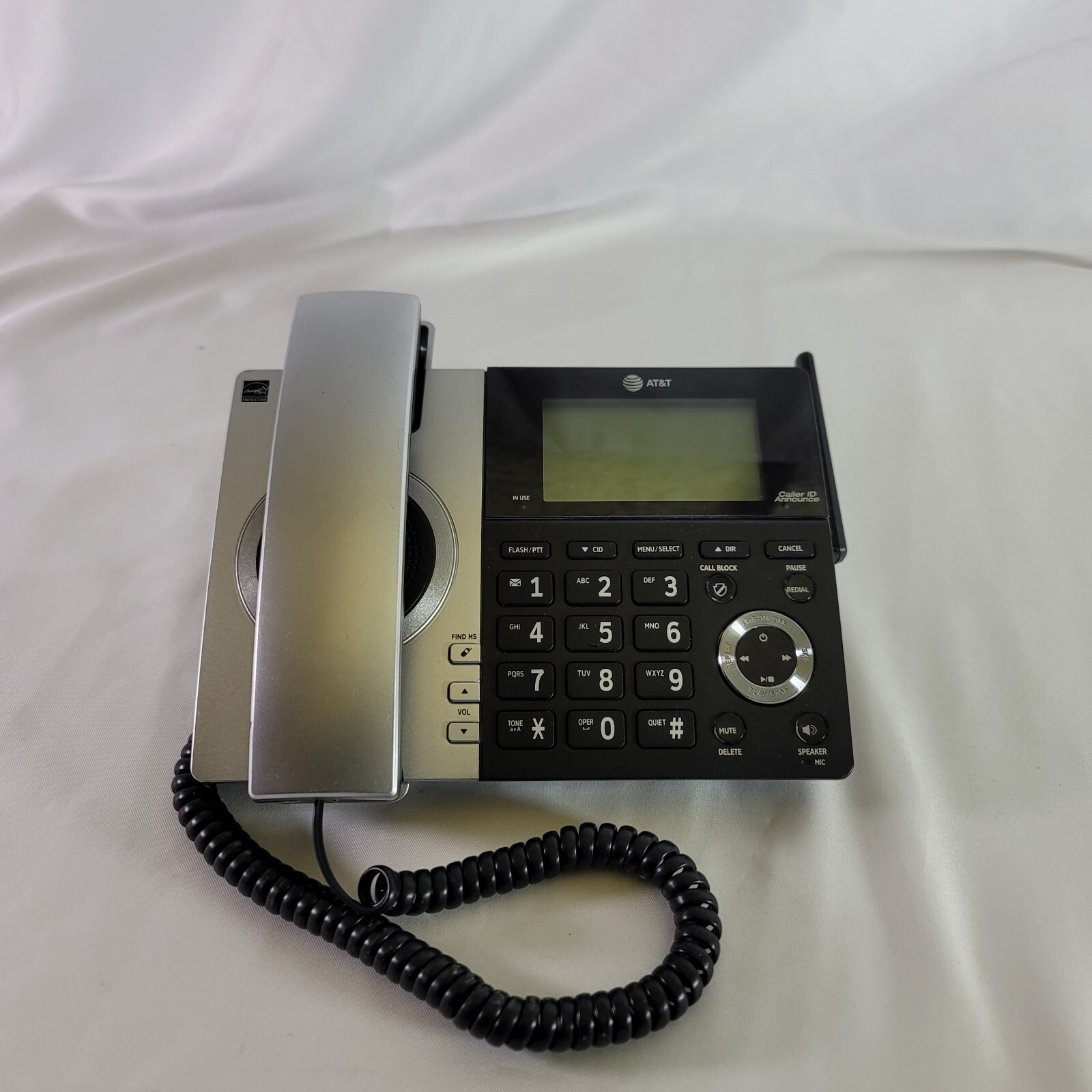 AT&T CL84307 SILVER/BLACK DECT 6.0 CORDED PHONE BASE STATION No AC ...