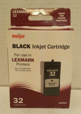 Meijer Black Inkjet Cartridge For Lexmark 32 New Factory Sealed | eBay