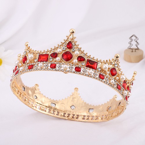 Luxury 3 Colors Crystal Queen Wedding Bridal Queen Princess Prom Round ...
