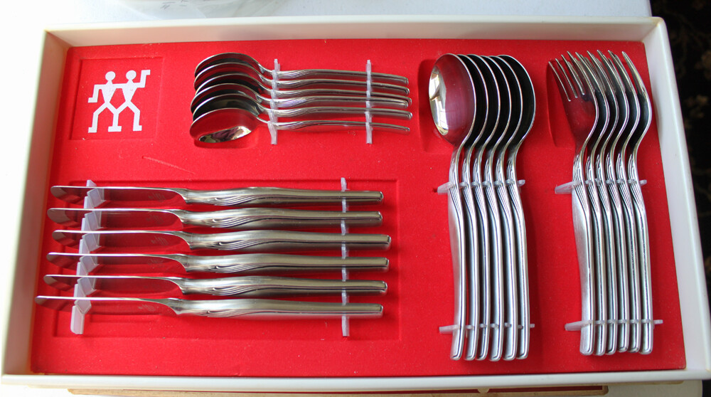 Rare 50 Yr Old 24 pc Flatware Set J.A. Henckels Zwilling Friodur ...