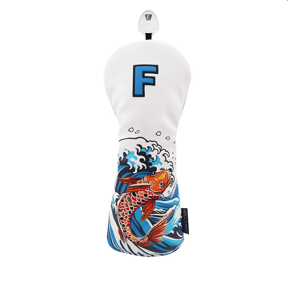 Lucky Koi Fish Golf Head Cover FIt Driver Fairway Wood Hybrid Club Head ...