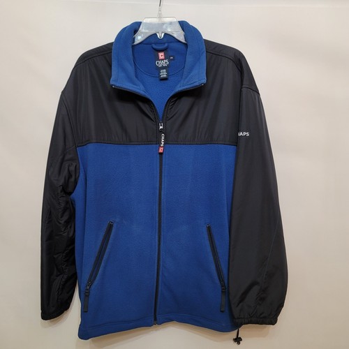 Chaps Fleece Jacket Mens Blue And Black Size 2XL Big And Tall 1/4 Zip ...