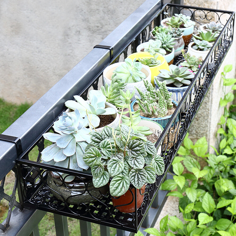 Metal Railing Plant Containers Large Metal Hanging Flower Pots With
