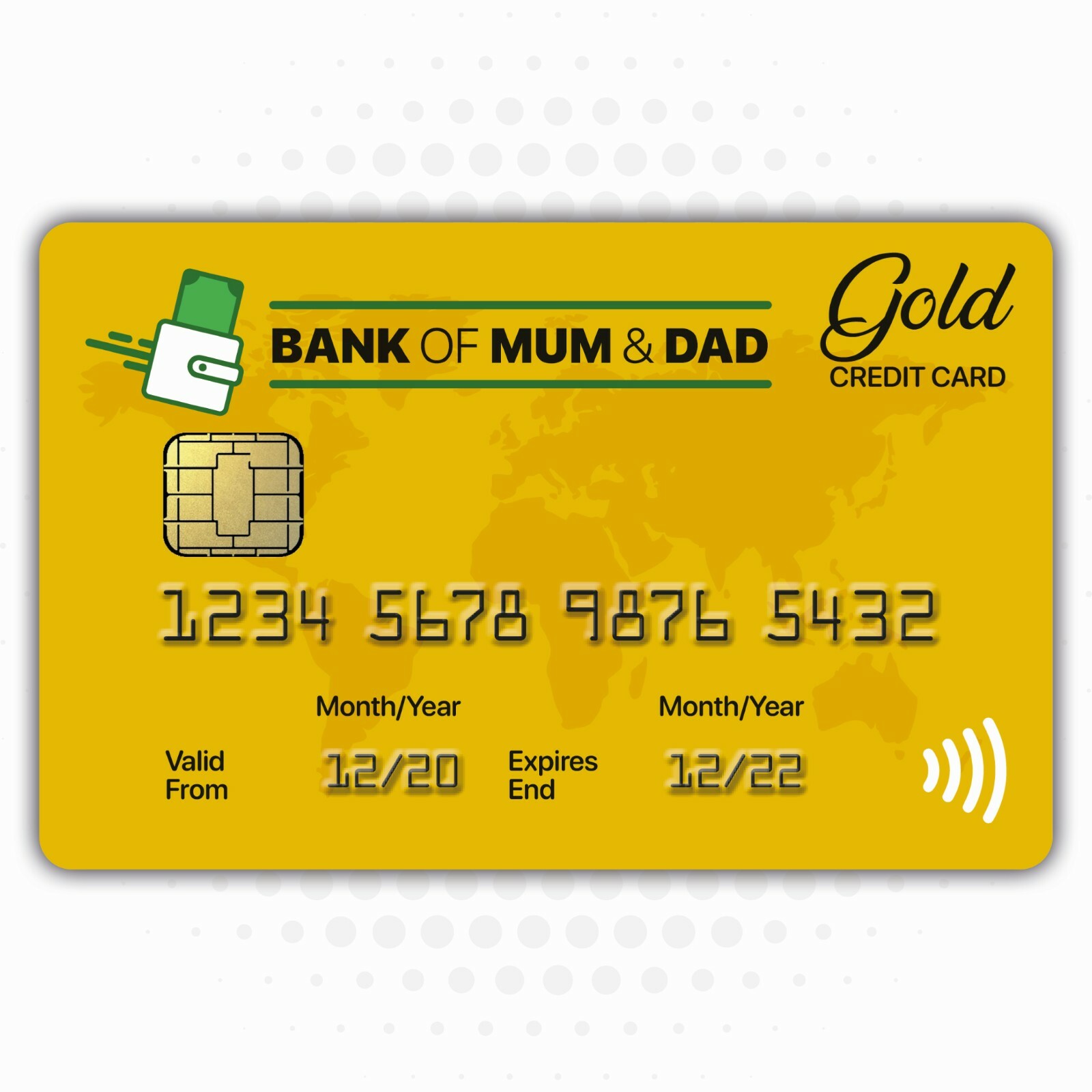 Bank of Mum and Dad Gold Credit Card, Funny Kids Home, House, Novelty ...