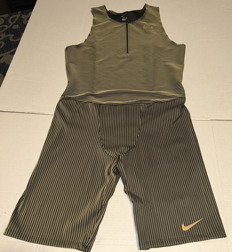 Nike Pro Elite Speed Suit Men’s Size 2XL Track & Field Black Gold ...