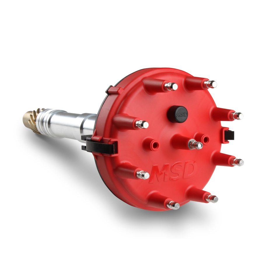 MSD Low Profile Tall Block Crank Trigger & Racing Distributor Red For ...