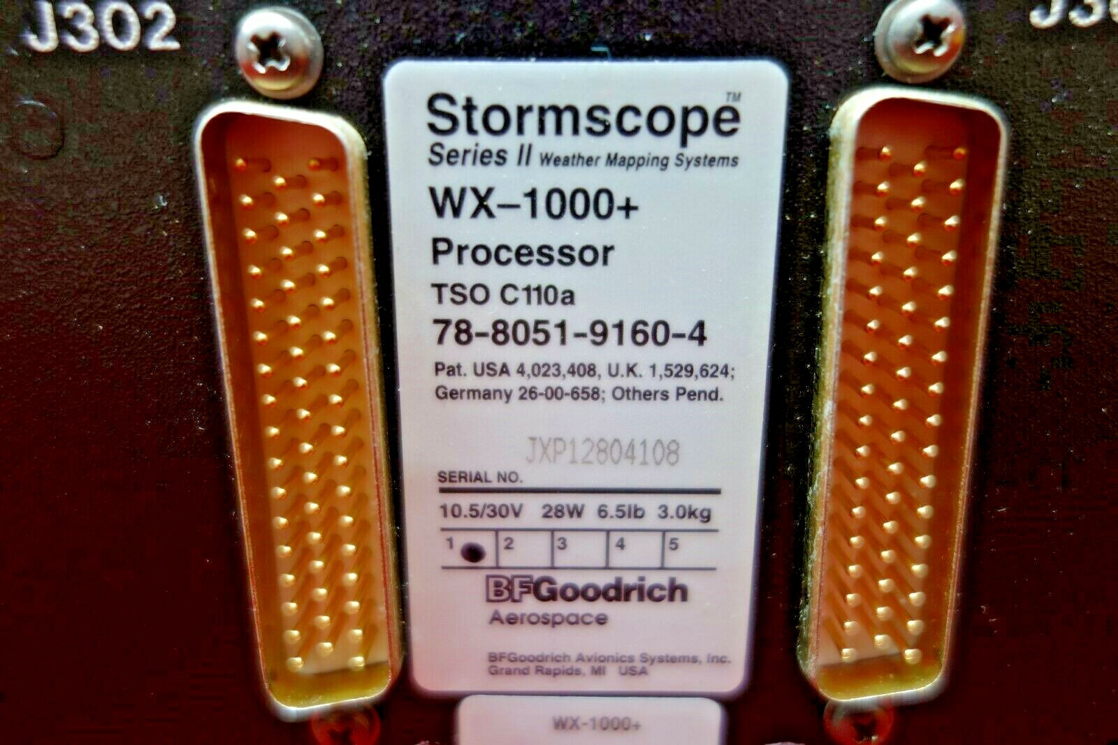 BF Goodrich WX-1000+ Stormscope Series II Processor 10.5-30V PN 78-8051 ...