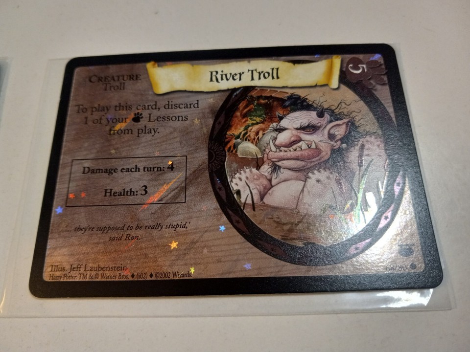 Harry Potter TCG River Troll Creature Card #68/80 Foil Rare Card qty 3 ...