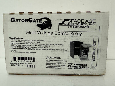 SPACE AGE GATORGATE SSU-MR-201/C/R MULTI VOLTAGE CONTROL RELAY NEW | eBay