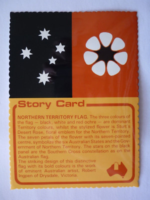1980's POSTCARD NORTHERN TERRITORY FLAG BLACK WHITE RED OCHRE STORY ...