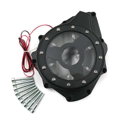 Green LED Glass See Through Engine Cover For Suzuki Gsx1300R Hayabusa ...