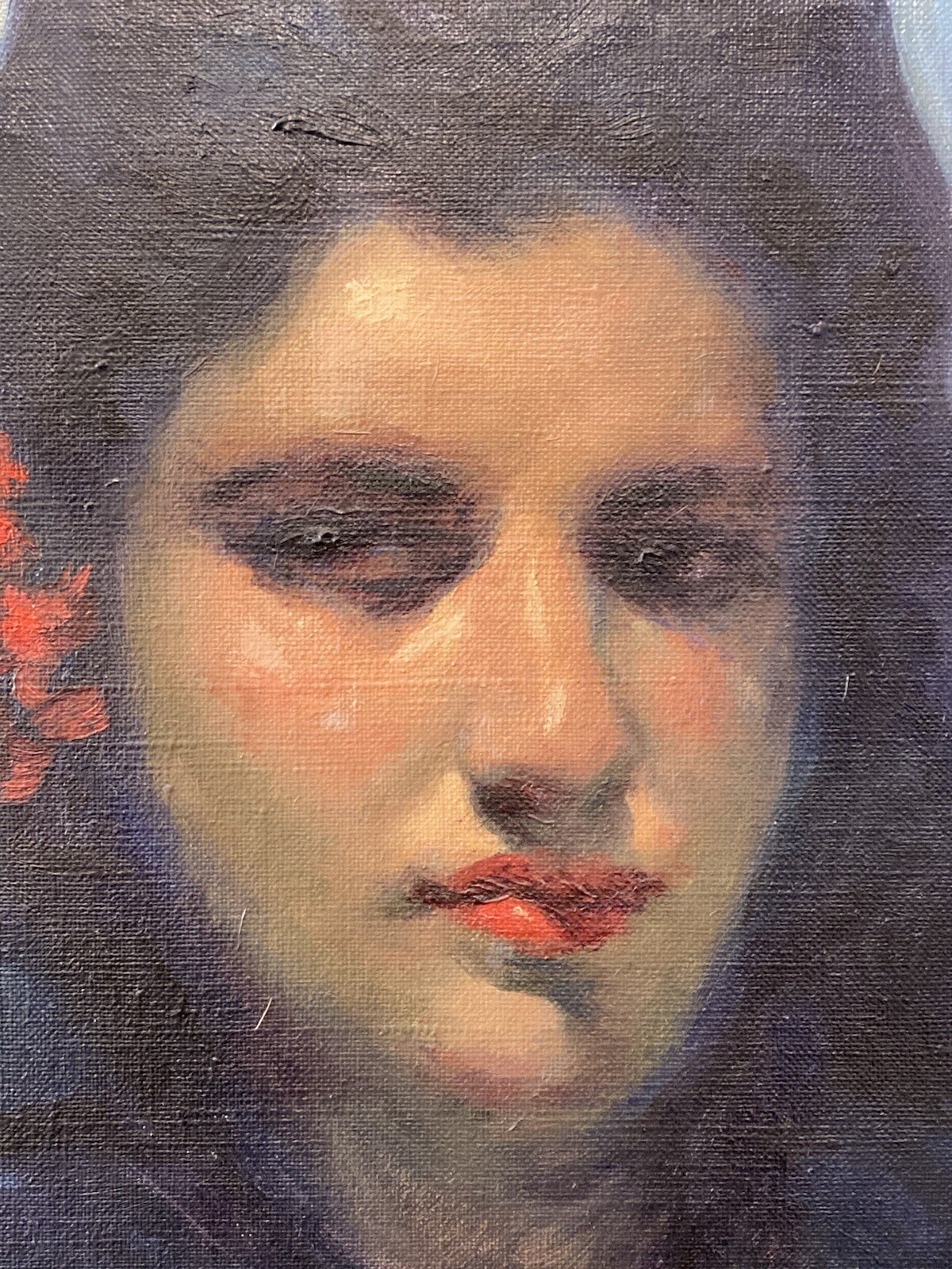 🔥 Fine Antique Old Impressionist Spanish Woman Portrait Oil Painting ...