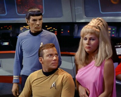 8x10 Color photo of Mr. Spock, Capt Kirk Nurse Janice Rand of Star Trek ...