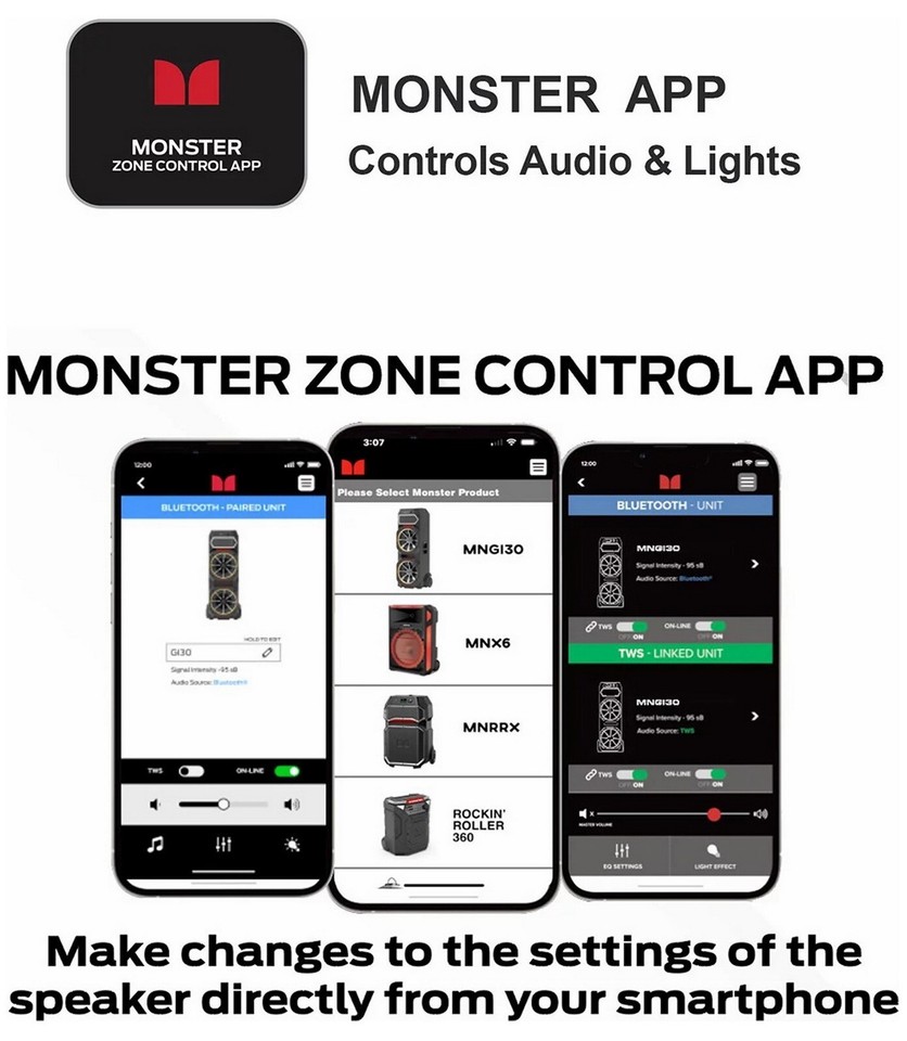 Huge Monster GI30 1800 Watt Party Bluetooth Speaker Dual 15" Subwoofers ...