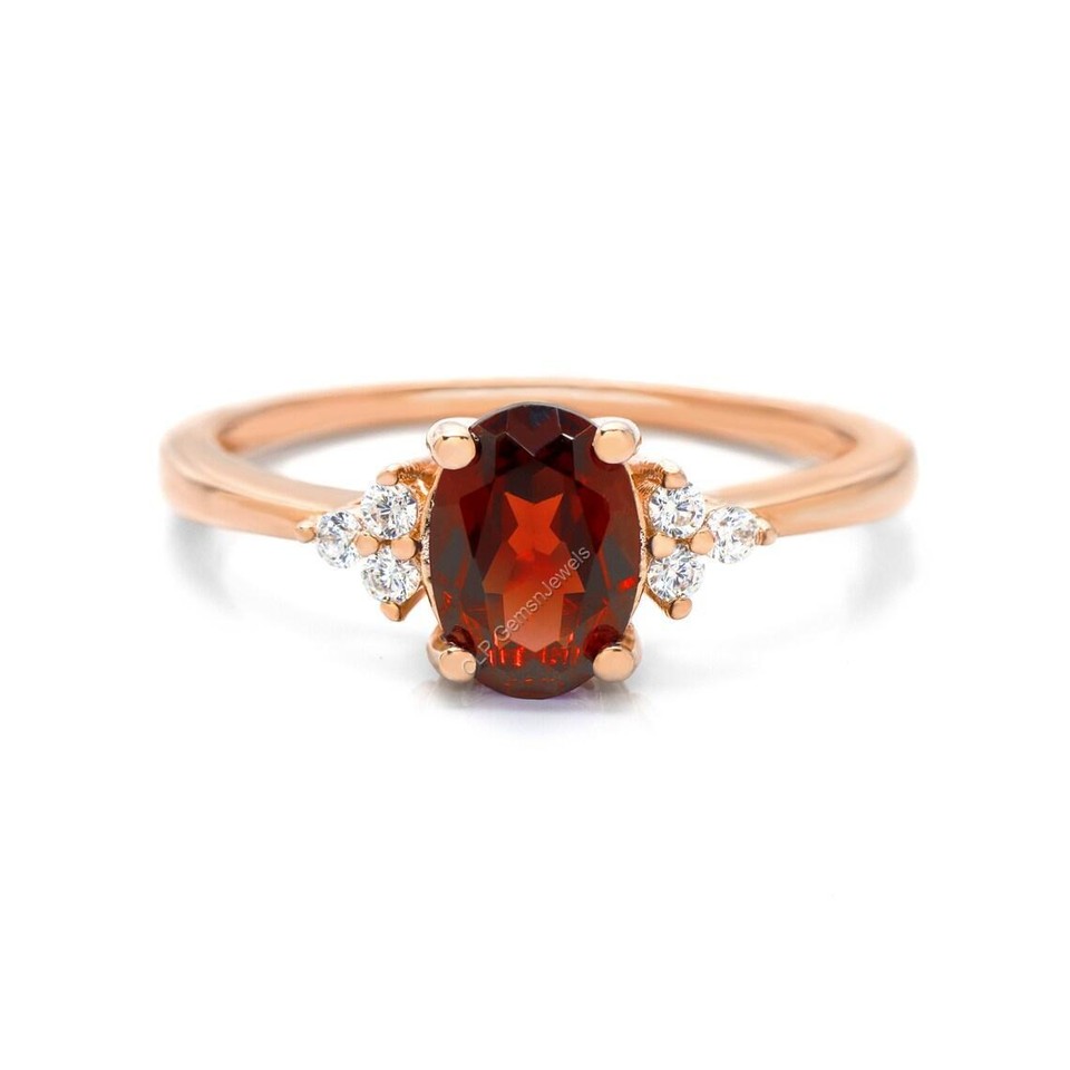 Natural Garnet Gemstone Cocktail Ring Size 925 Sterling Silver | eBay