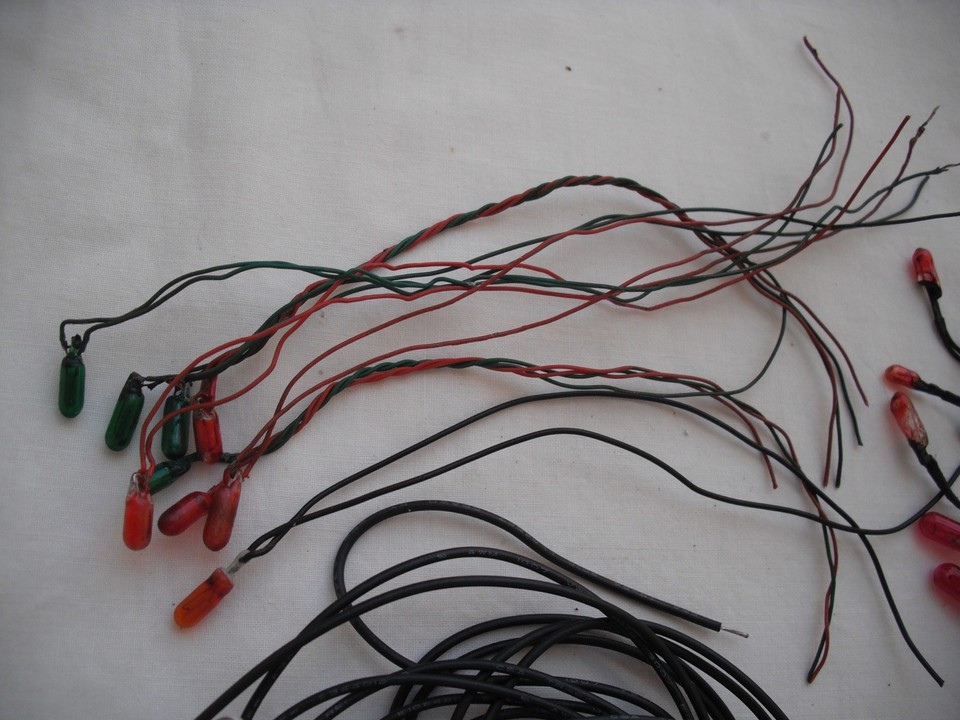 Lot of 57 Assorted Grain of Wheat Light Bulbs, Clear Red Green Colored ...