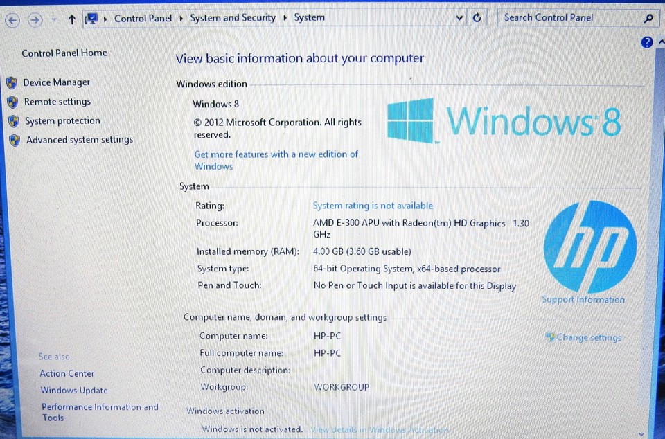Vintage HP 2000 Computer 13.5" Laptop Windows 8 Hewlett Packard ...