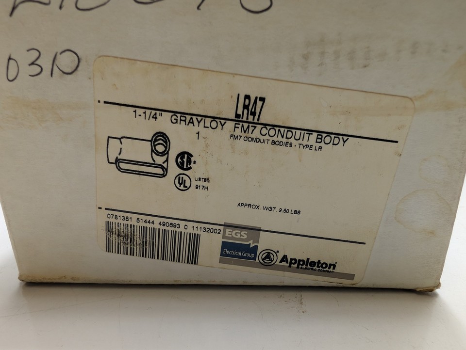 APPLETON LR47 Conduit Body Type LR 1-1/4" FORM 7 Malleable Iron | eBay