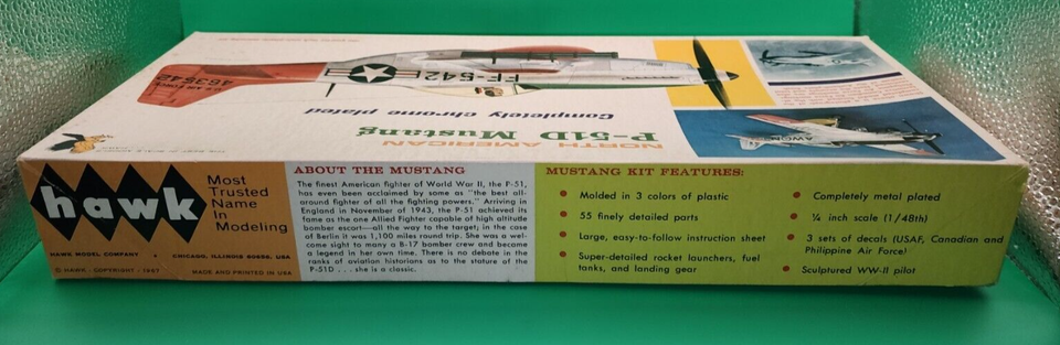 Hawk 1:48 CHROME P-51 D Mustang USAF RCAF Philippines Fighter Model Kit ...