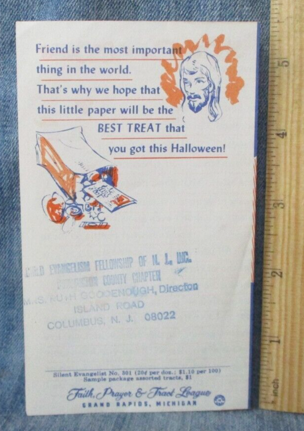 HALLOWEEN BEST TREAT Vintage Religious Christian Tract Tract League ...