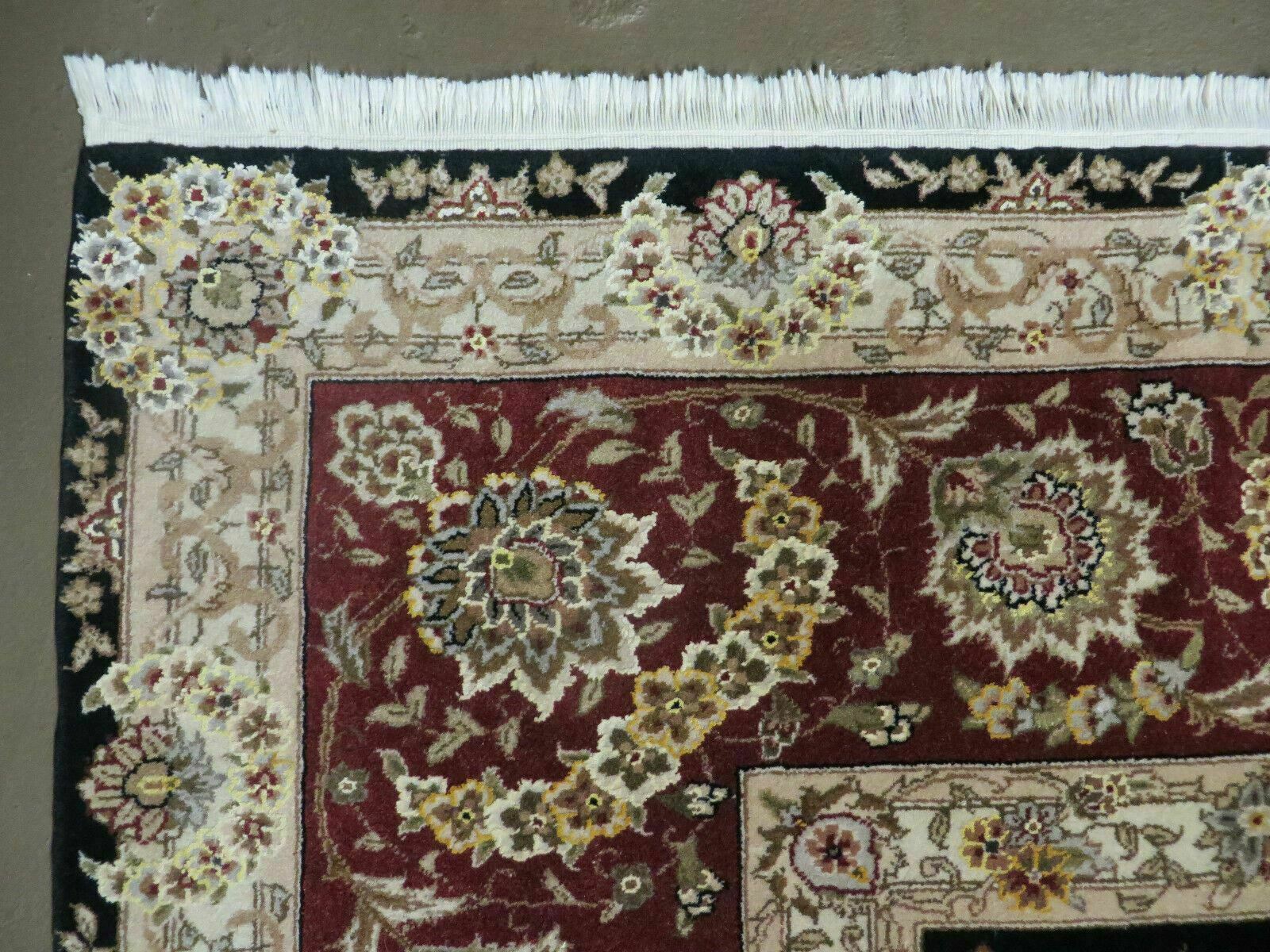 9' X 12' Vintage Handmade Fine Chinese Oriental Floral Wool Rug Silk ...