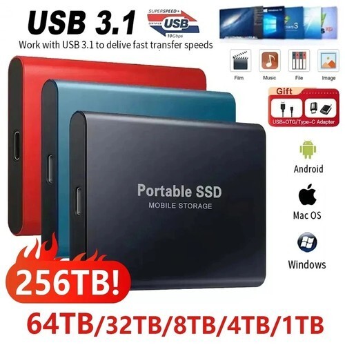 Portable External Hard Drive Storage 1TB USB 3.0 Disk for Windows PC ...