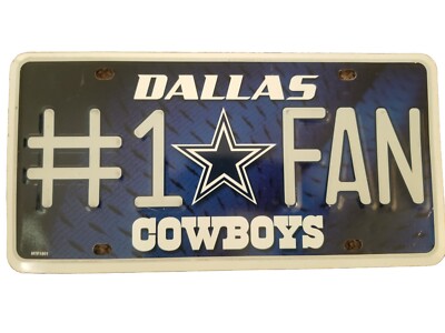 Dallas Cowboys # 1 Fan Metal License Plate Tag 6"x12" Star Logo | eBay