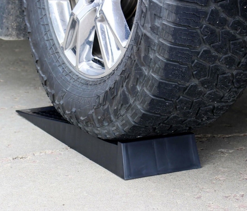 2PC Low Rise Car Ramps Wheel Chocks Plastic Tire Ramps for easy ...
