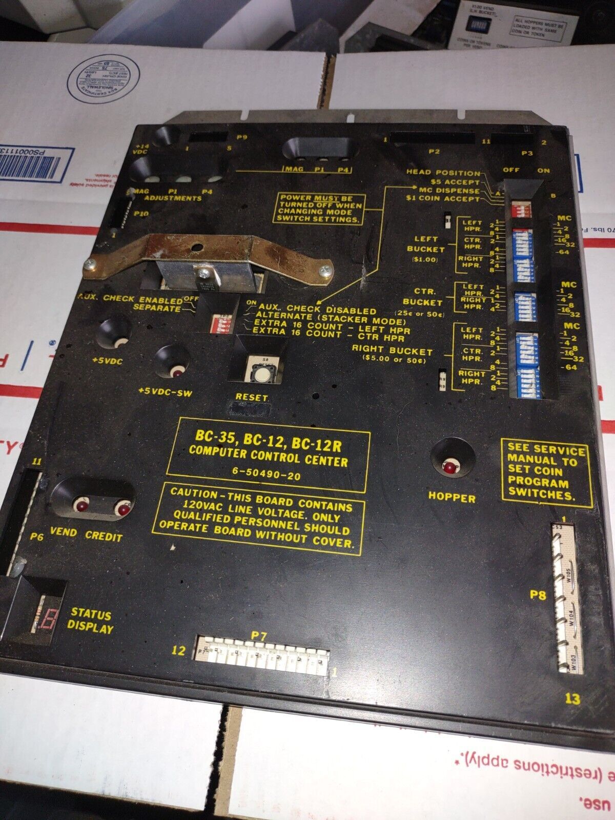 rowe bc-35,bc-12,bc-12r arcade vending bill changer main pcb #507 | eBay