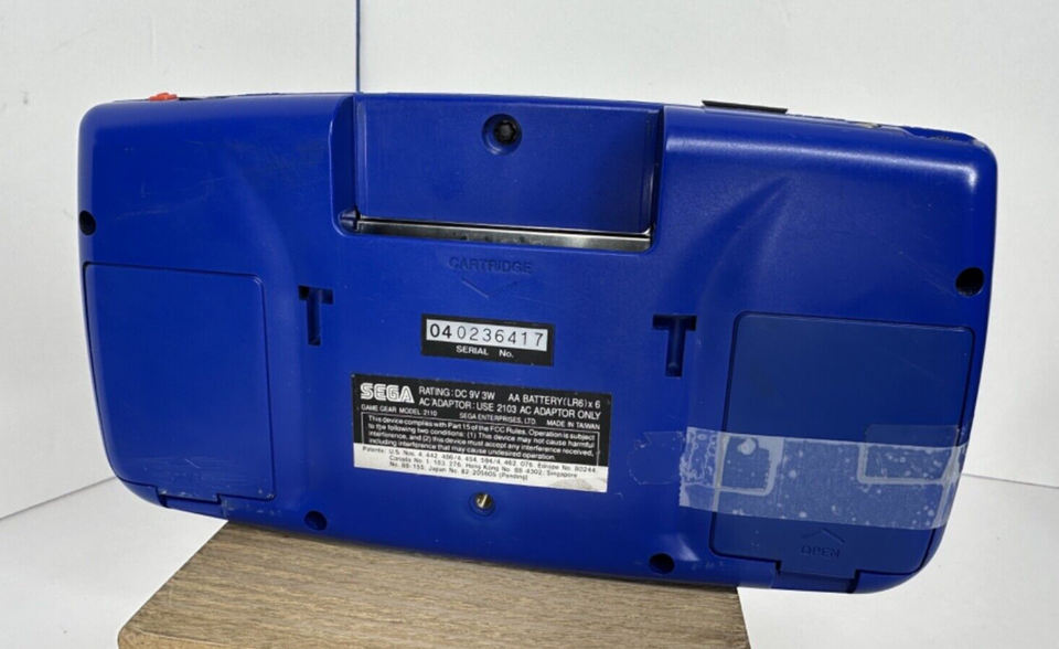 Sega Game Gear Blue Handheld System w/ 3 Sonic Games & PowerBack ...