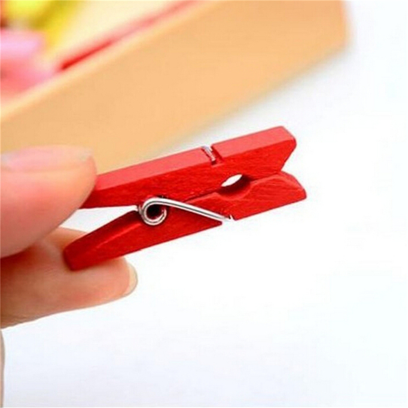 50pcs Mini Natural Wooden Clothes Photo Paper Peg Clothespin Craft ...