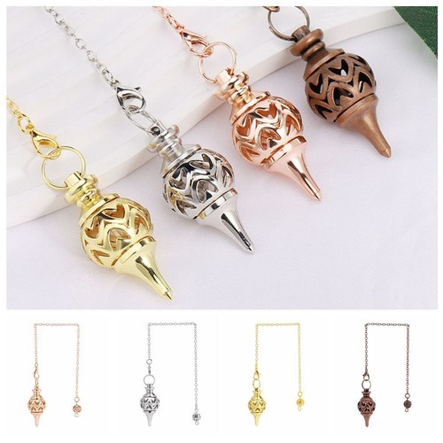 Cone Shape Reiki Pendulum Pendant Hollow Spiritual Metal Pendulum Yoga ...