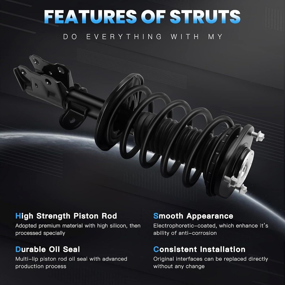 Pair Front Complete Struts Shocks & Coil Springs For 2010-2015 Toyota ...