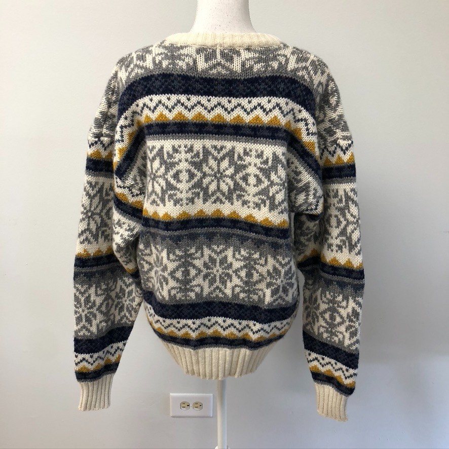 Hunt Club Wool Sweater Jumper Womens XL Crew Neck Fair Isle Preppy ...