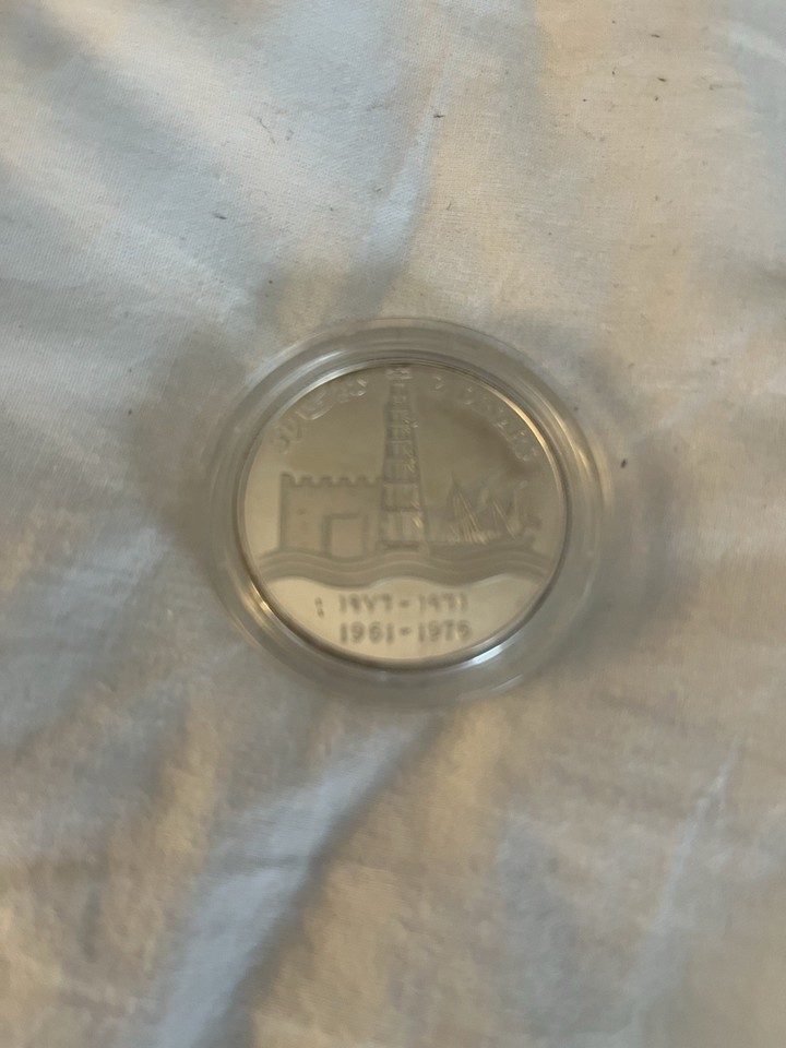 1976 Kuwait Proof 2 Dinar Coin in Orig. Box with Certificate-.925 ...