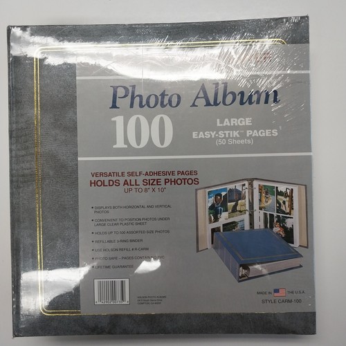 Holson Photo Album Deluxe Cover CARM-100 100 Large Easy Stik Pages Up ...