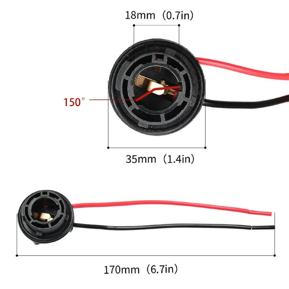 Universal Pigtail Wire Female Socket 1156 S Two Harness Stop Brake Rear ...