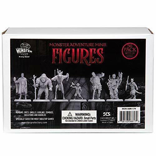 DnD Miniatures- 56 Mini Figures (28 Figurine Designs) - 1" Hex-sized ...
