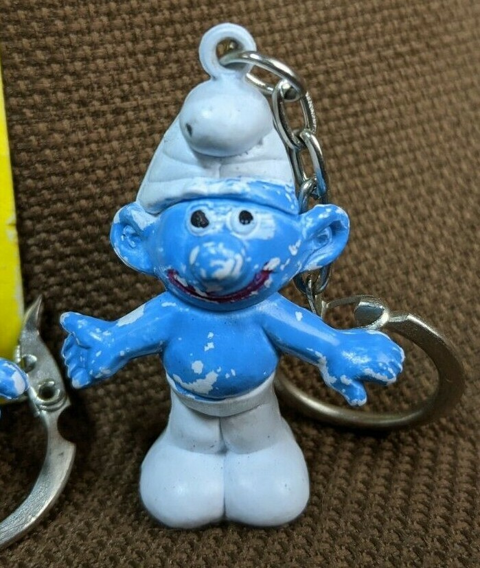 Smurf Keychain ONE - several available, combined shipping available | eBay