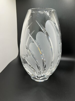 Waterford Marquis Crystal Vase Frosted Coventry Leaf Pattern | eBay
