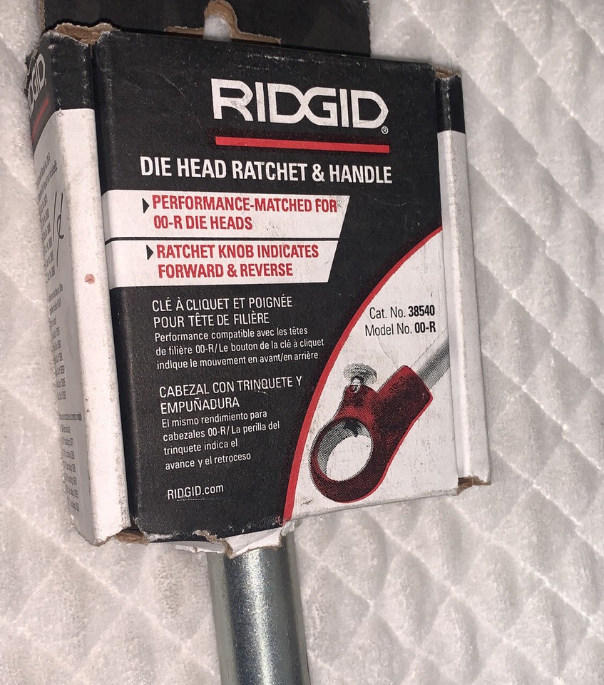 RIDGID 00-R & 00-RB (38540) Ratchet & Handle for 00-RB & 00-R, 1/8-1 ...