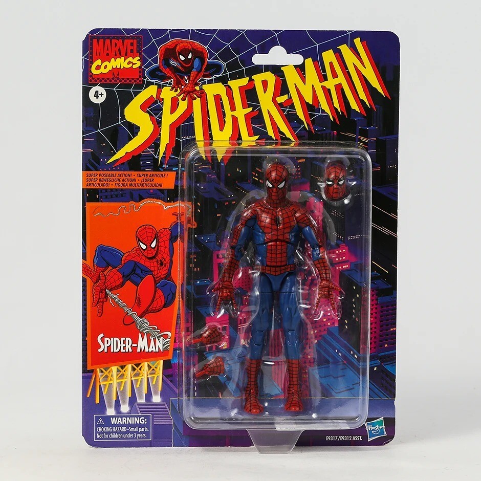 Marvel Legends Retro Cardback Spider-Man Cel-Shading Comics PVC Action ...
