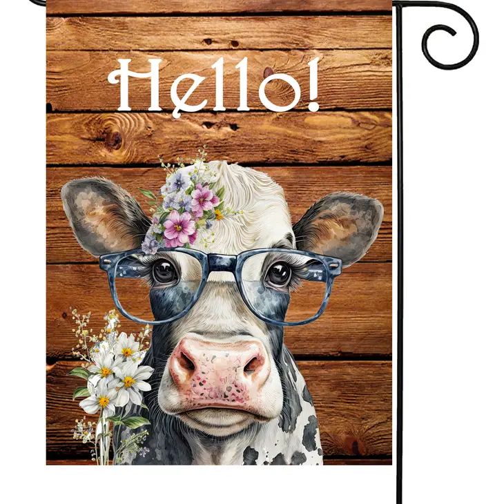 Flags Galore Hello Cow with Glasses Garden Flag w | eBay