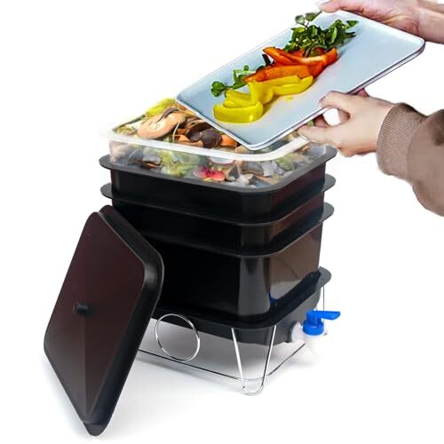 Basic Worm Farm Composting Bin 4 Tray Worm Compost Bin for Recycling ...