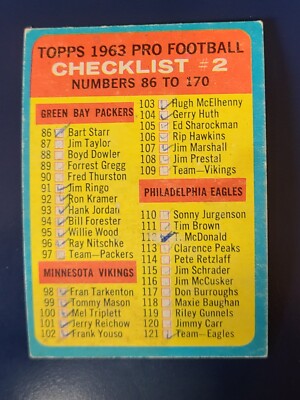 1963 Topps Football Card #170 Marked Checklist 2 LOW GRADE G/F/P | eBay