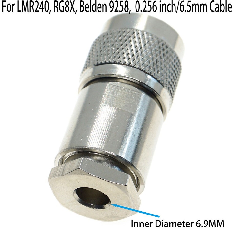 10X UHF PL-259 Male Clamp RF Connectors for Coaxial RG8X LMR240 Coax ...