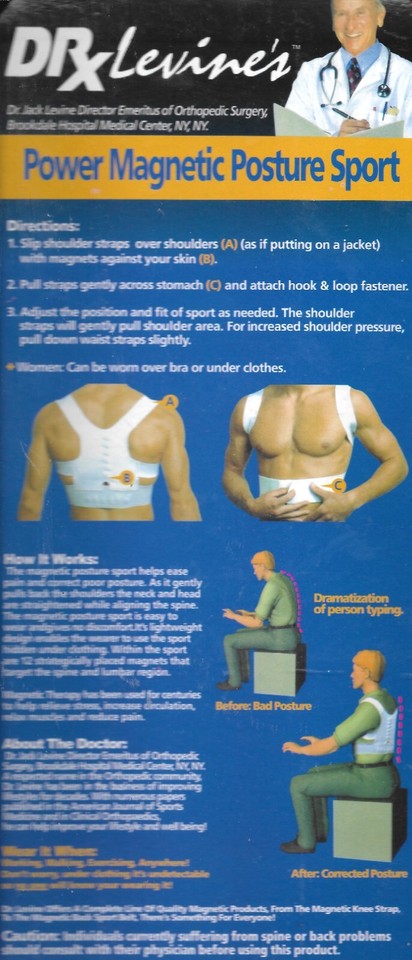 DrX Levine's Power Magnetic Posture Sport Size S-M Unisex Dr Levines ...