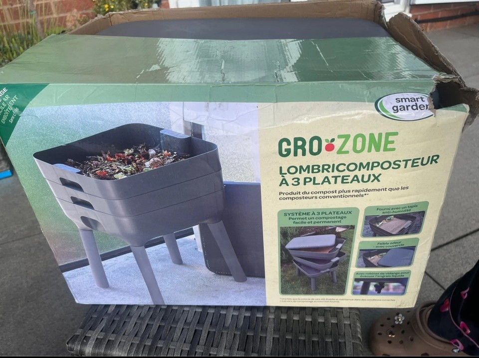 Garden Wormery Compost Bin 3 Tray Outdoor Food Waste Organic Recycling ...