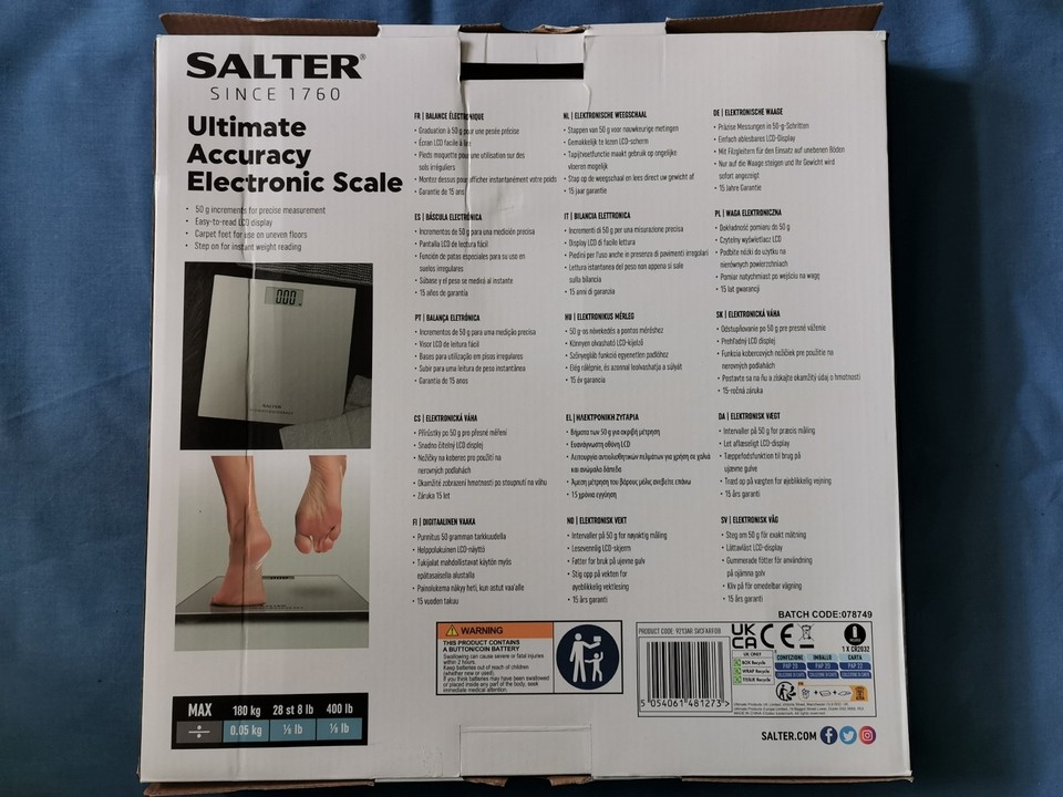 Salter Electronic Ultimate Accuracy bathroom scale - tested/working ...